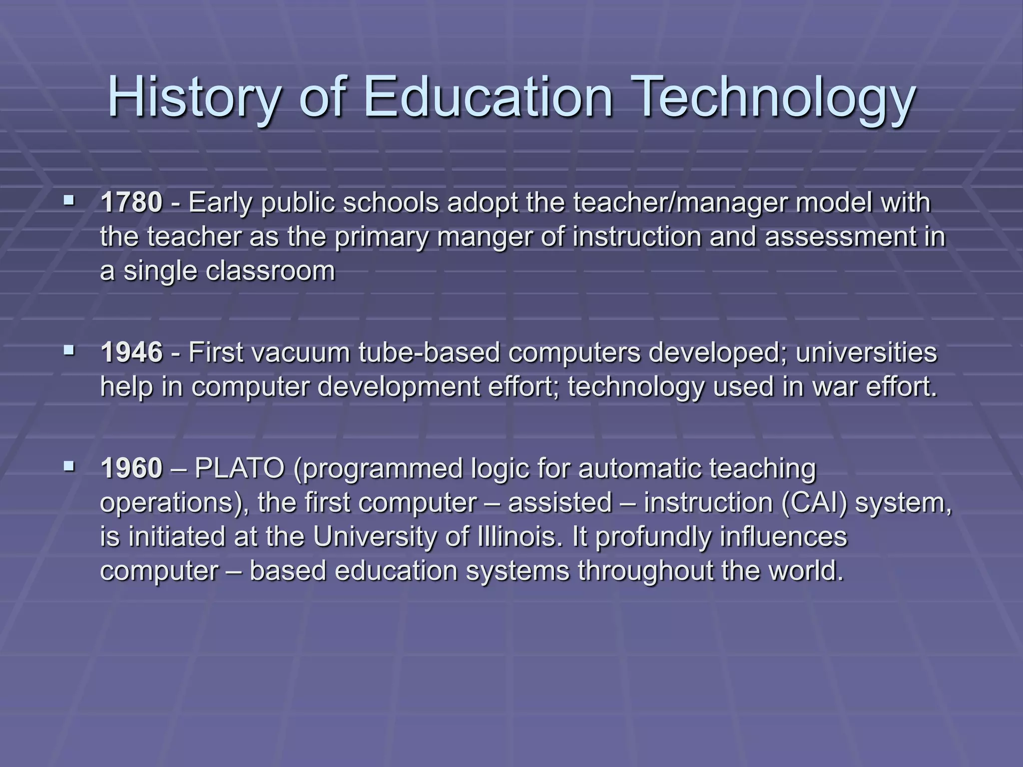 Technology - A History of Computer Technology in Teaching.ppt