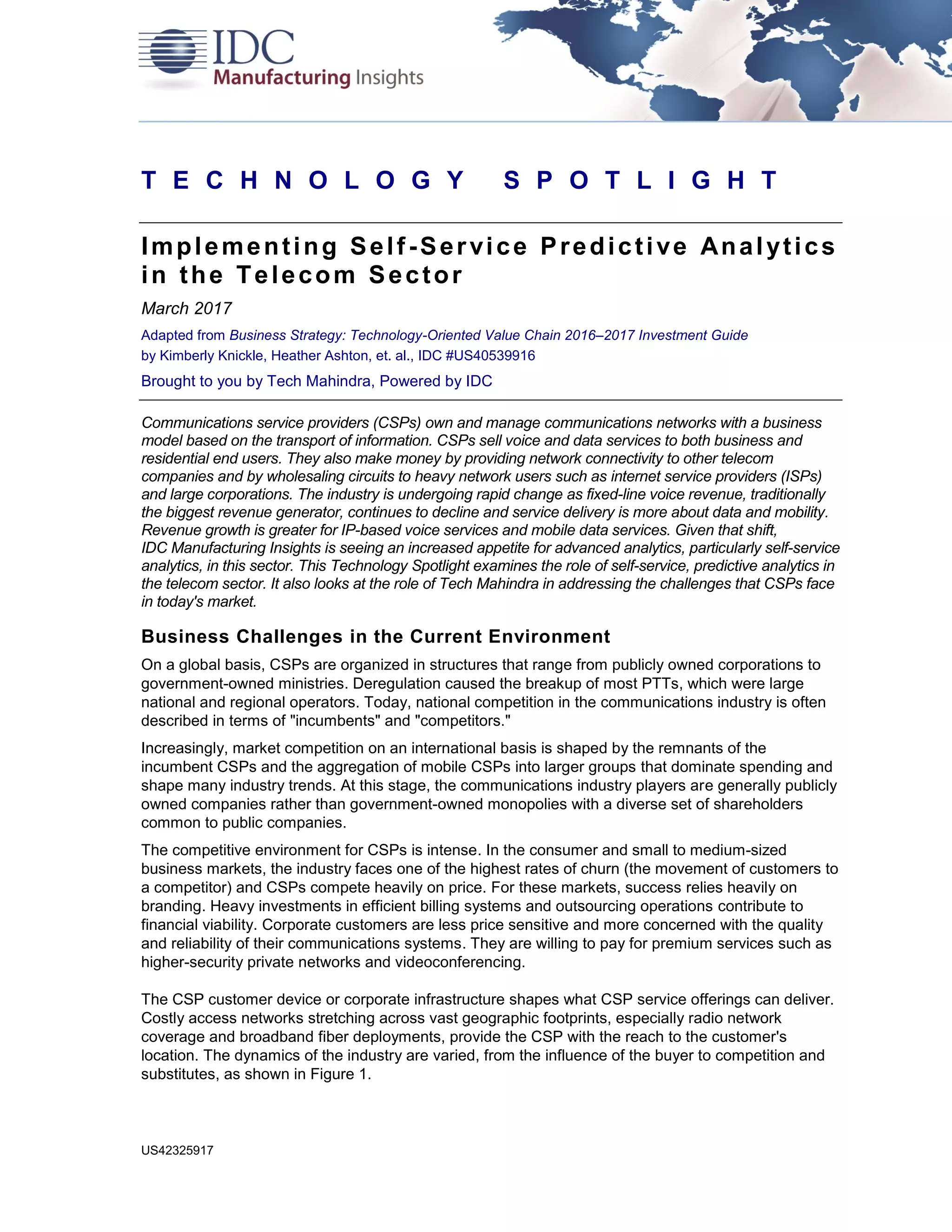 IDC Technology Spotlight in collaboration with Tech Mahindra | PDF