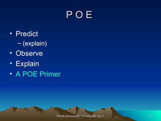 Technology and Best Practices in Science Learning - Using the POE Model | PPT