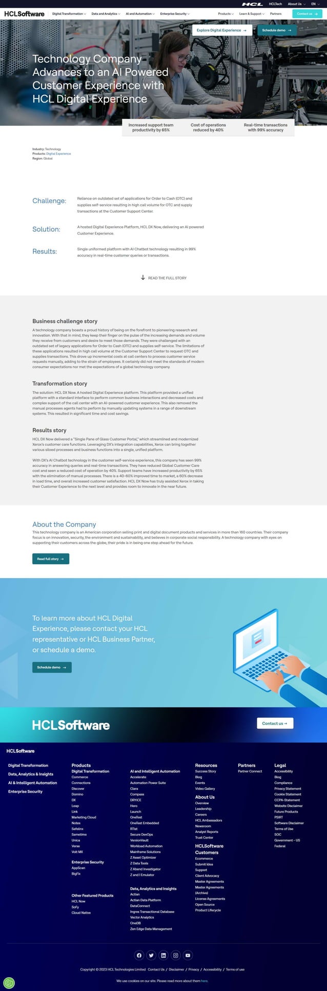Technology company advances to an AI-powered Customer experience with HCL Digital | PDF ...