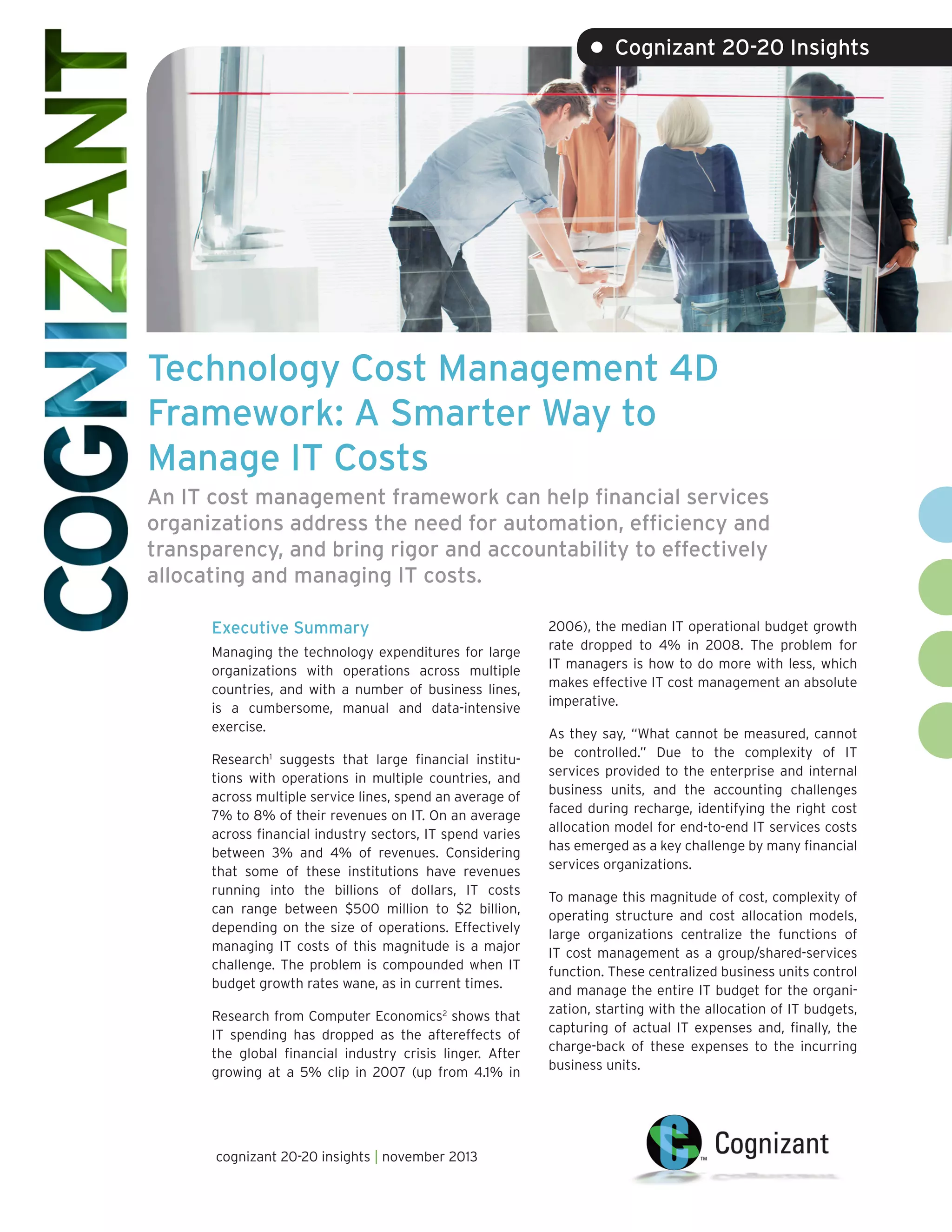 Technology Cost Management 4D Framework: A Smarter Way to Manage IT ...