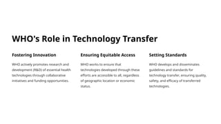 Technology Development and Transfer : WHO Guideline on Slideshare by ...