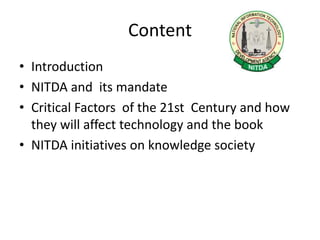 Technology and the Future of the Book: A NITDA perspective | PPT