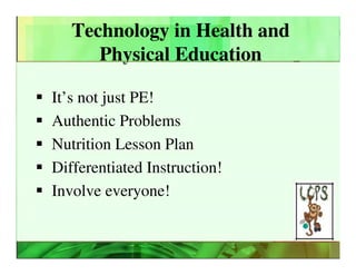 Technology in Health and PE | PDF
