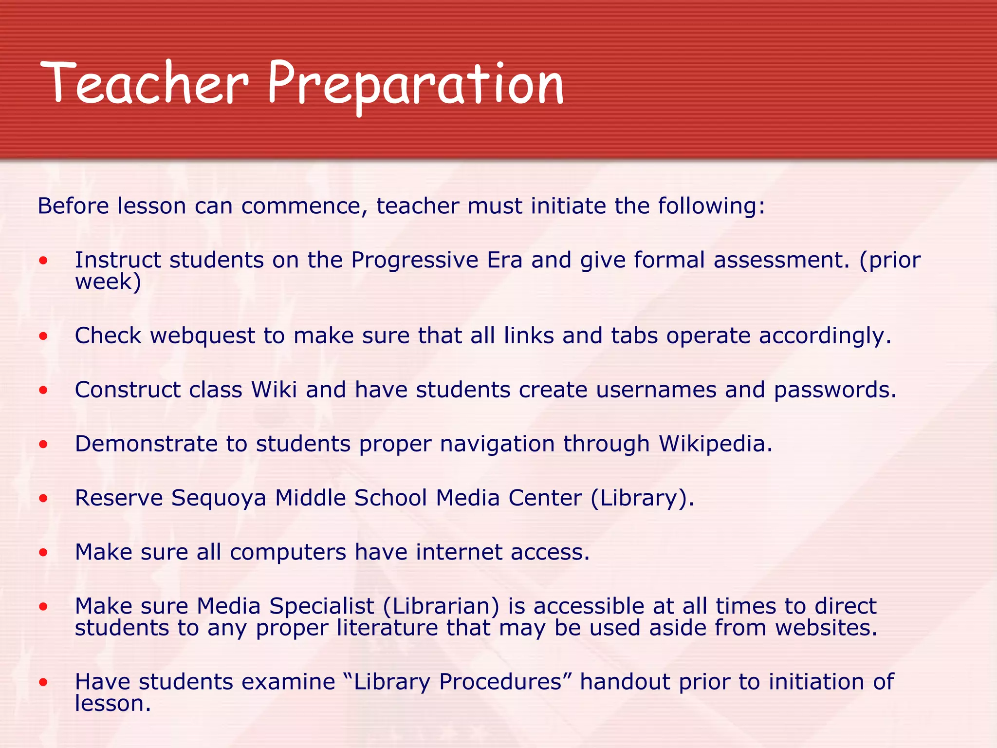 Technology Lesson Plan (Progressive Era) | PPT