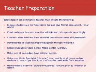 Technology Lesson Plan (Progressive Era) | PPT