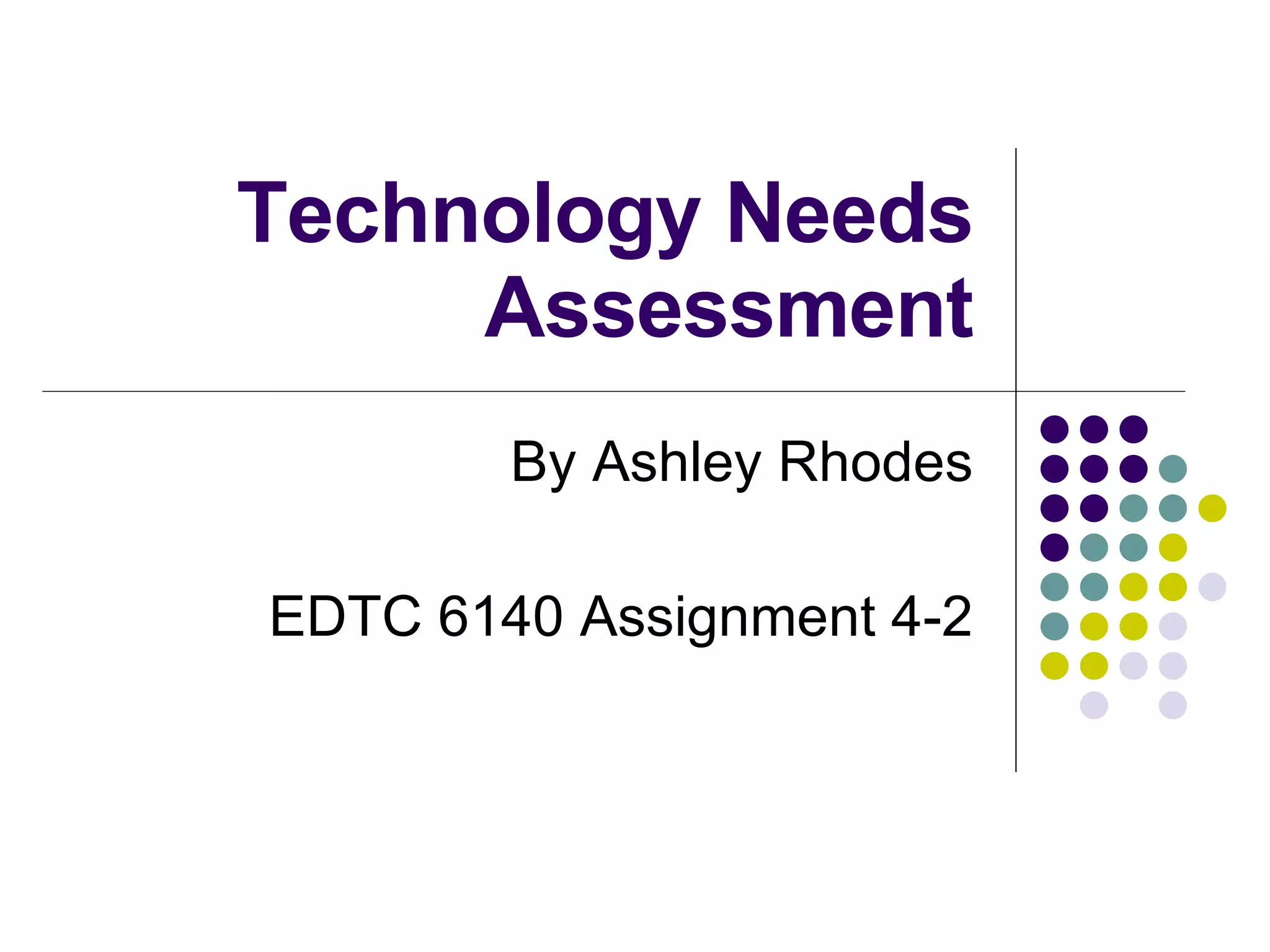 Technology Needs Assessment-Rhodes | PPT