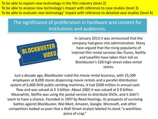 Technology - proliferation of hardware and content | PPT
