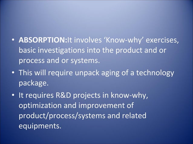 Technology absorption and acquisition | PPT