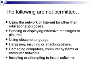 Technology acceptable use policy gr 7 day 1 | PPT