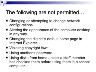 Technology acceptable use policy gr 7 day 1 | PPT