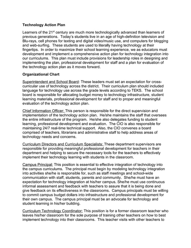 Technology Action Plan | PDF