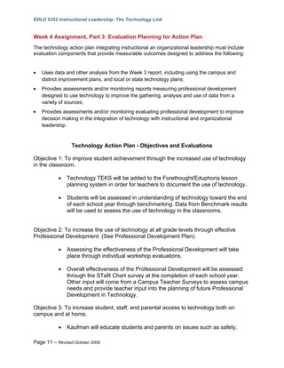 Technology Action Plan | PDF