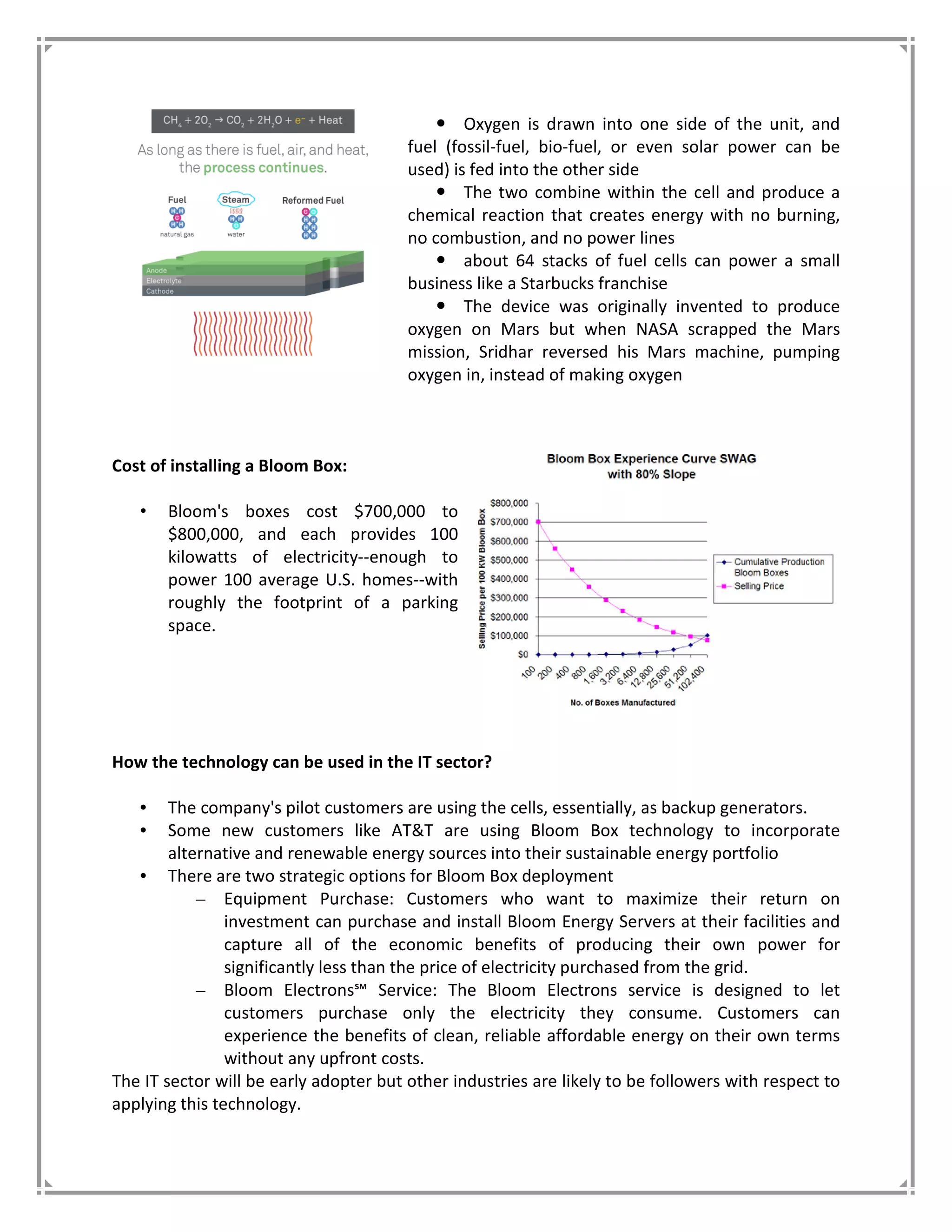 Technology analysis - Bloom Box | PDF