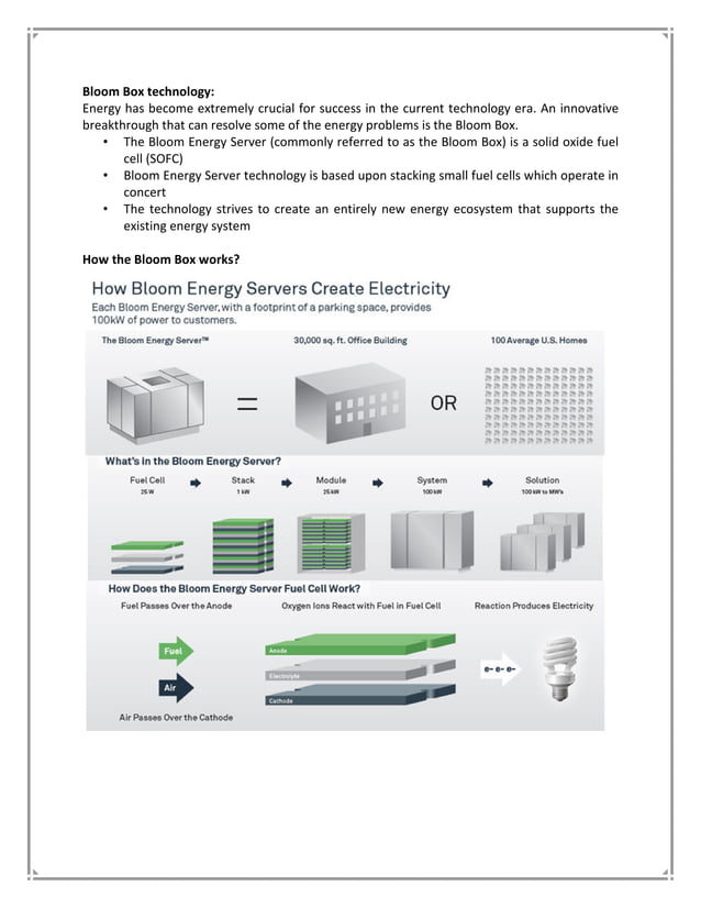 Technology analysis - Bloom Box | PDF