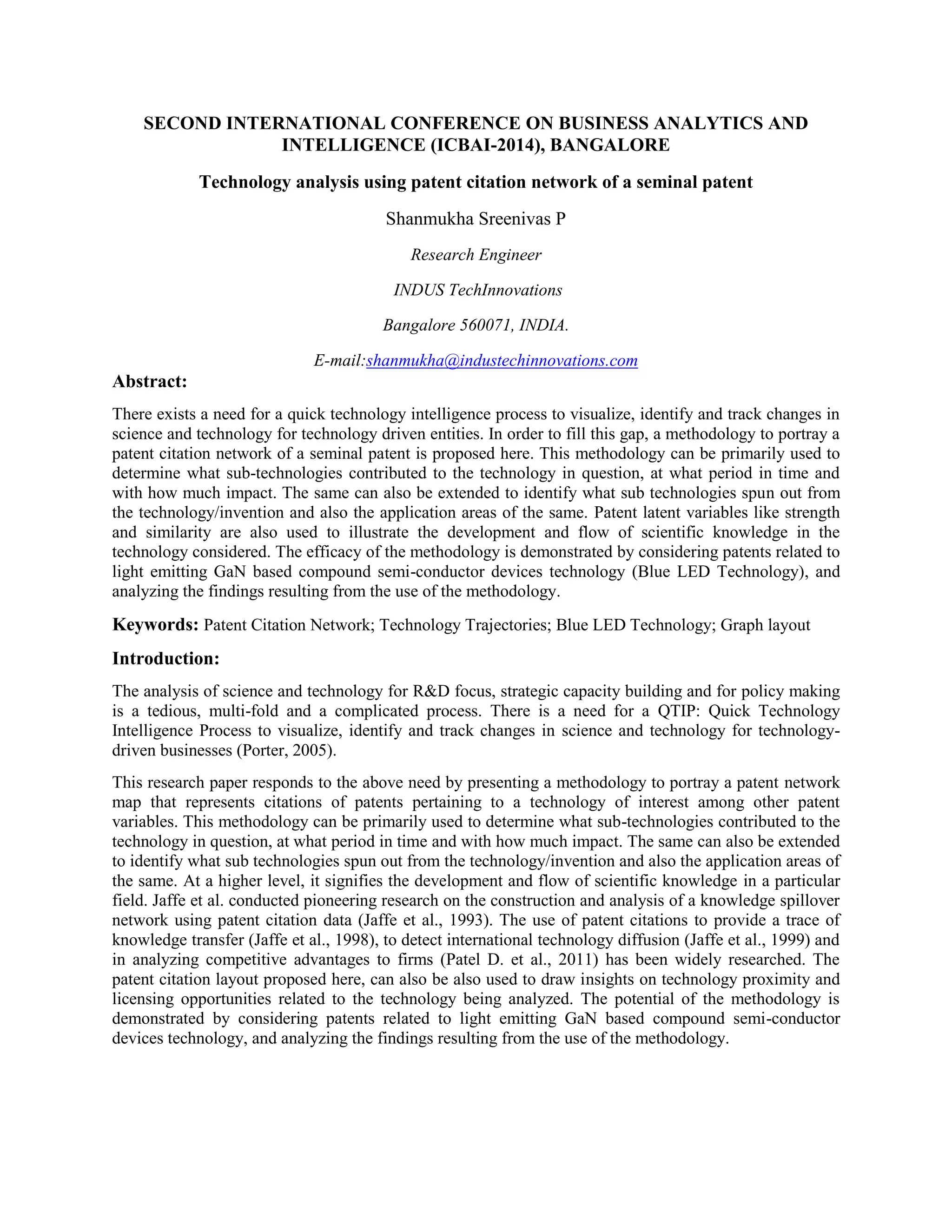 Technology analysis using patent citation network of a seminal patent ...
