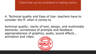 Technology and Assessment Rubrics | PPT
