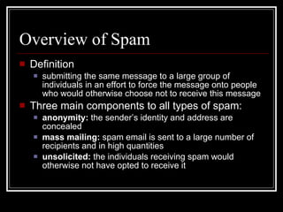 Technology And Ethics Spam | PPT