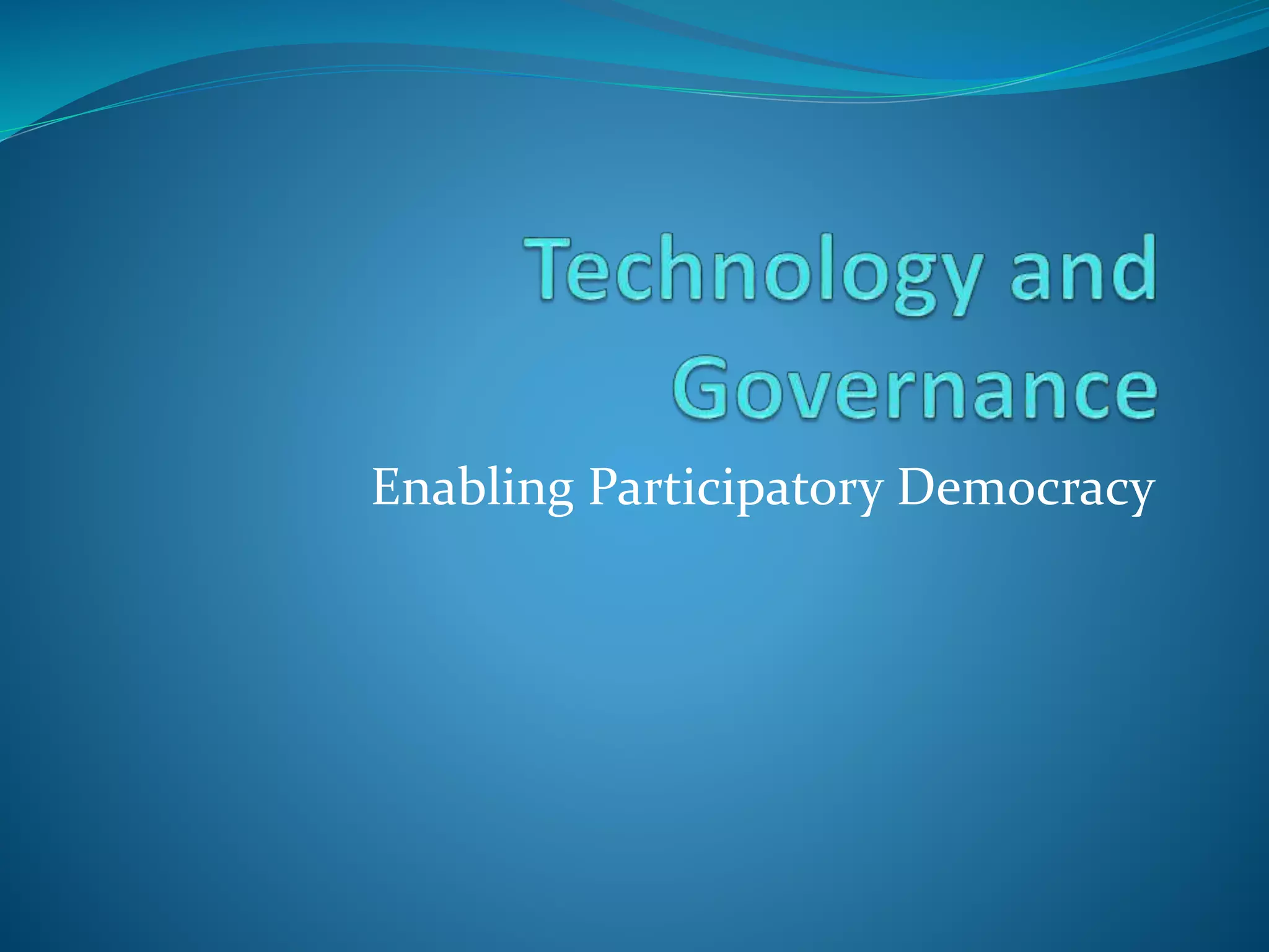 Technology and governance | PPT
