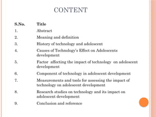 Technology and Its Effect on Adolescent Development.pptx