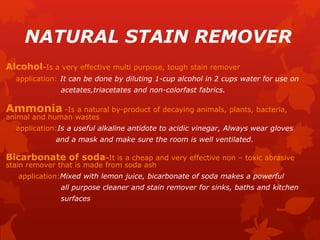 Types of Natural Stain Remover by ALGEN F. OLITRES | PPTX