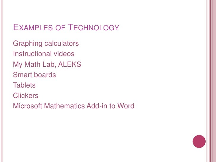 Technology and mathematics