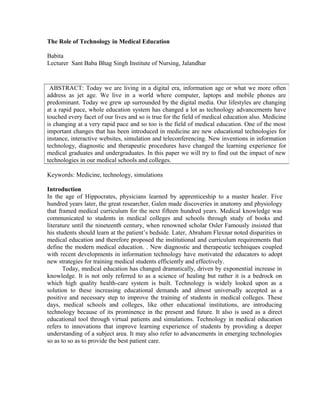 Technology and medical education | DOC