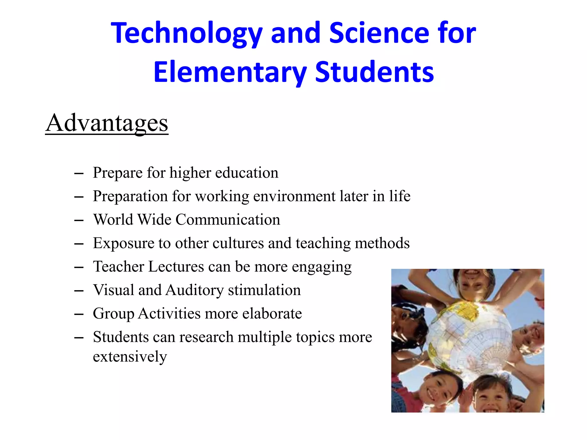 Technology and science for elementary students | PPTX