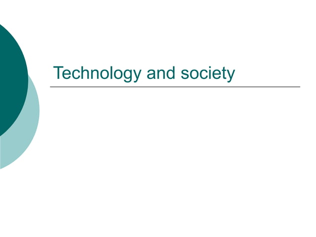 Technology and society | PPT