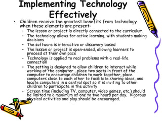 Technology And The Early Childhood Classroom | PPT