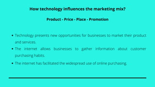 Technology and the marketing mix | PDF