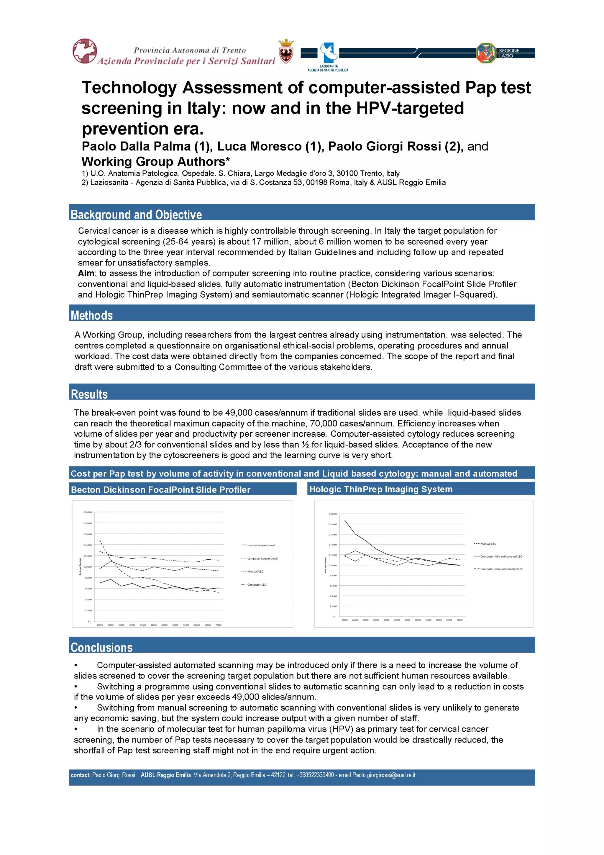 Technology assessment of computer assited pap test screening in italy | PDF