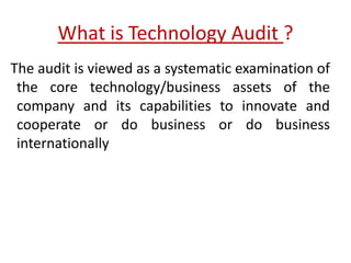 Technology audit | PPTX
