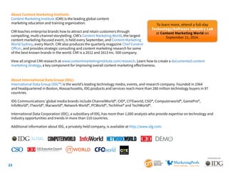 Technology B2B Content Marketing: 2014 Benchmarks, Budgets & Trends ...