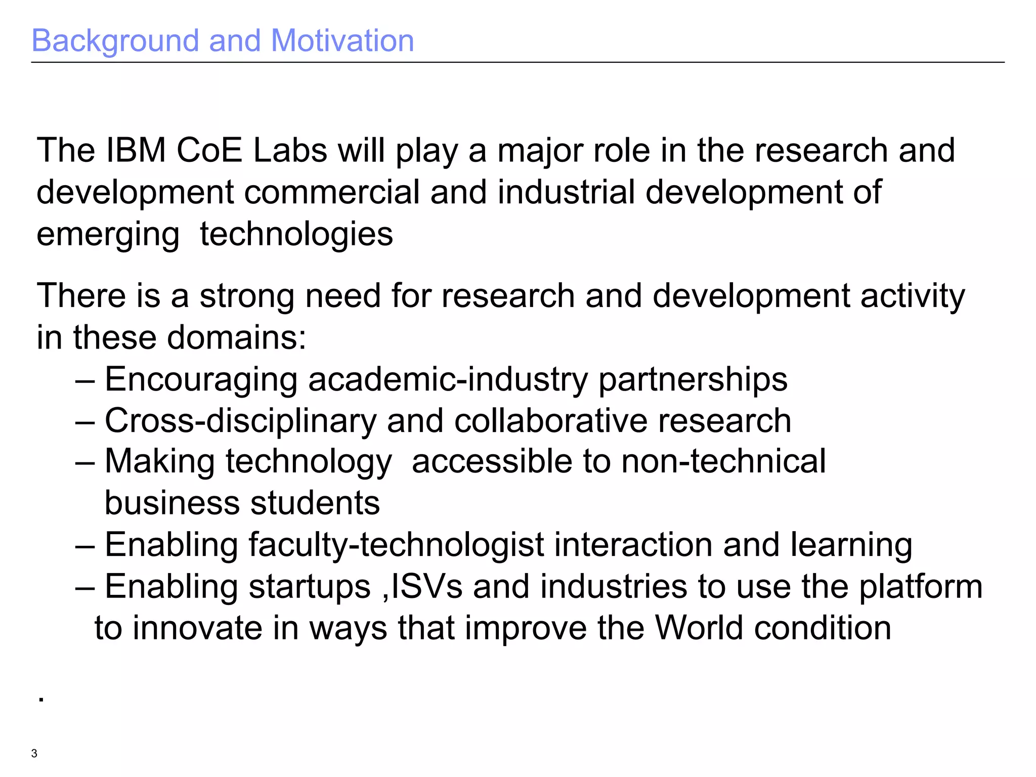 Special Purpose IBM Center of excellence lab | PPT