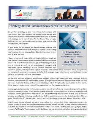 Technology Company Balanced Scorecard Systems 06222010 Final | PDF