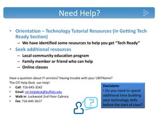 Technology Competencies for Online Learning at UB | PPT