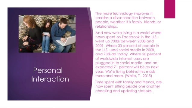 Technology creates social isolation