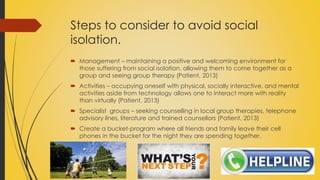 Technology creates social isolation and neurosis social impact of ...