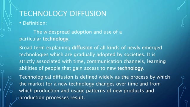 Technology Diffusion, Internet and Global Technological Organization | PPT