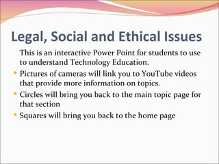 Legal, Ethical and Social Issues in Technology | PPT
