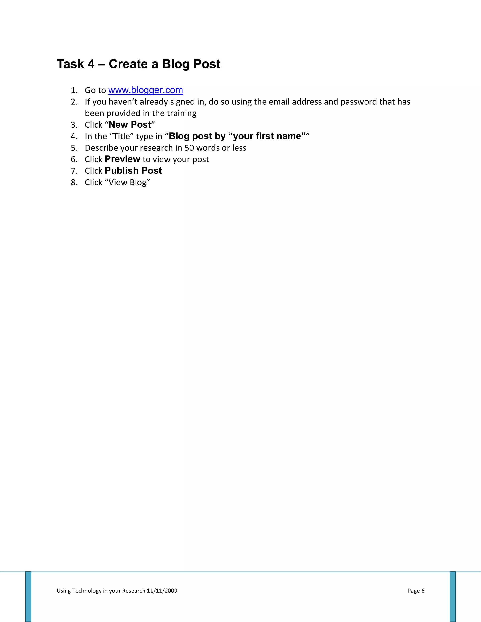 Technology Enabled Research Handout | DOCX