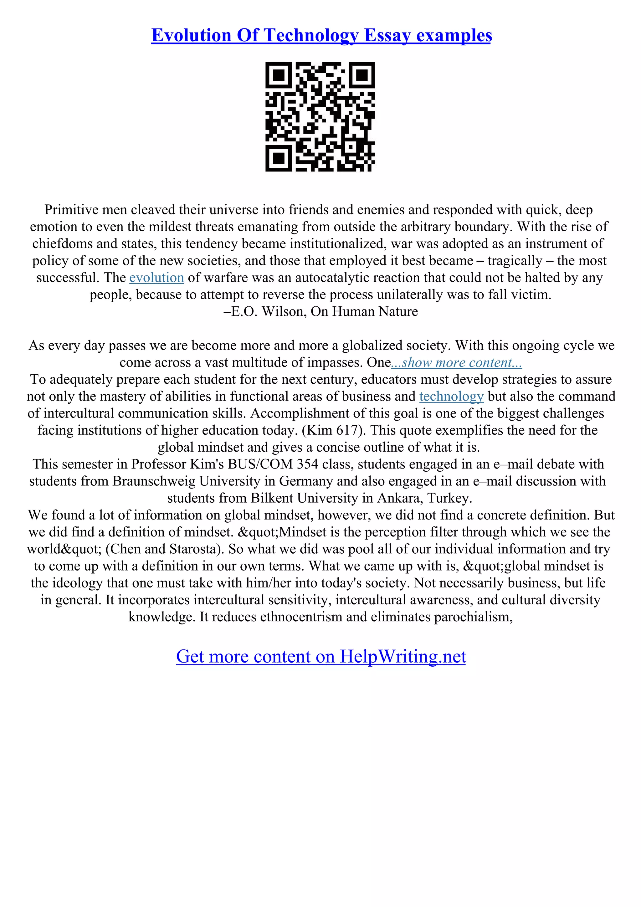 Technology Essay Sample | PDF