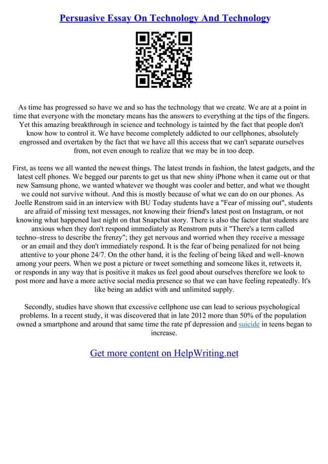 Technology Essay Sample | PDF