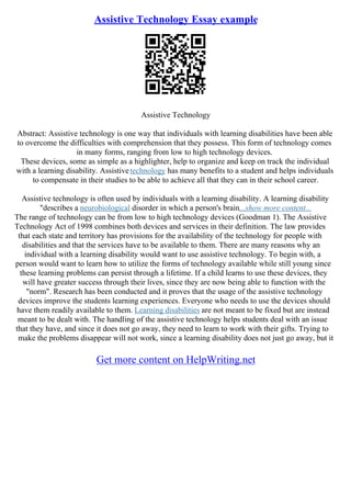 Technology Essay Sample | PDF