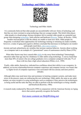 Technology Essay Sample | PDF