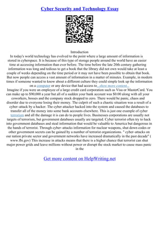 Technology Essay Sample | PDF