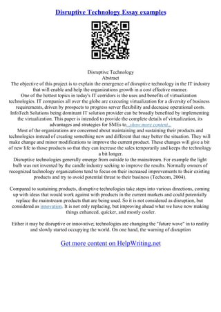 Technology Essay Sample | PDF