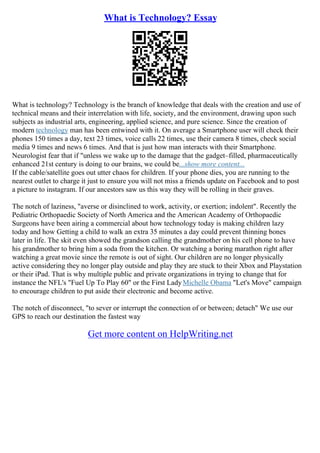 Technology Essay Topics | PDF