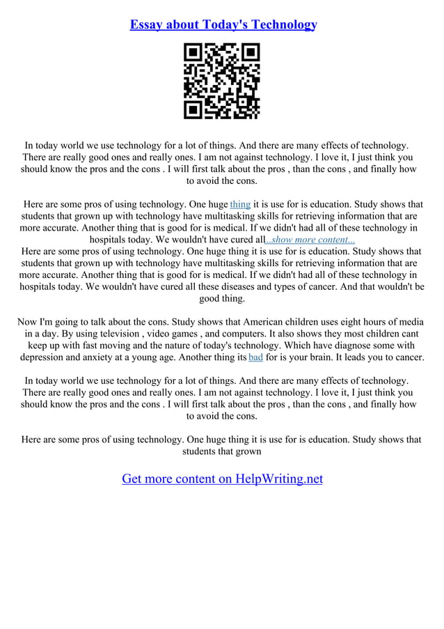 Technology Essay Topics | PDF